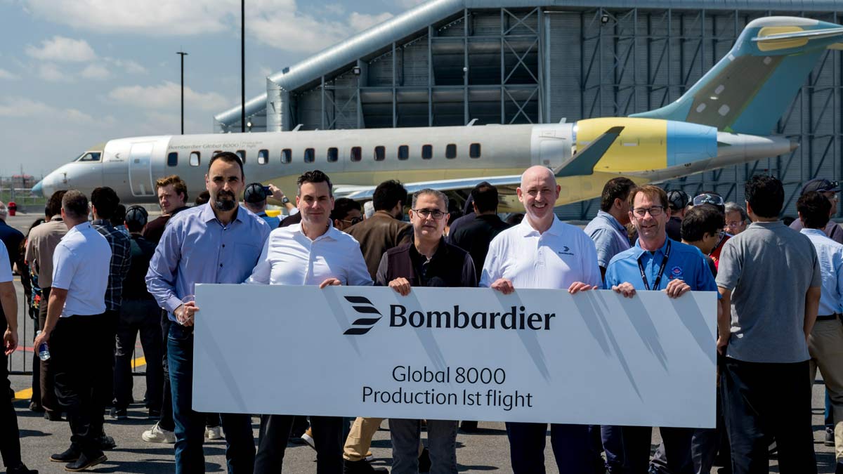 Bombardier vuela la primera unidad de producción del Global 8000 | HANGAR X